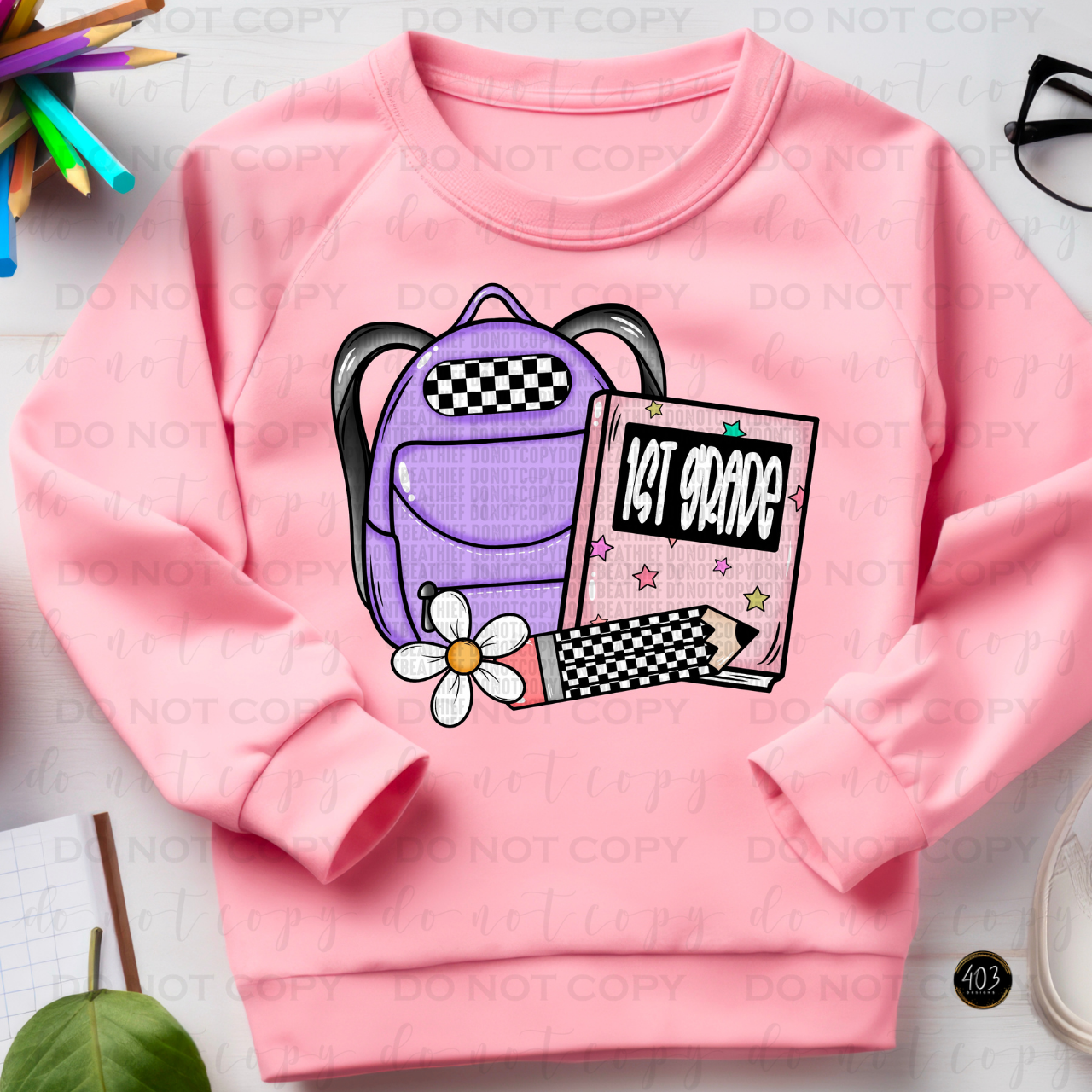 Checkered Backpack Personalized DTF Transfer – 403Designs