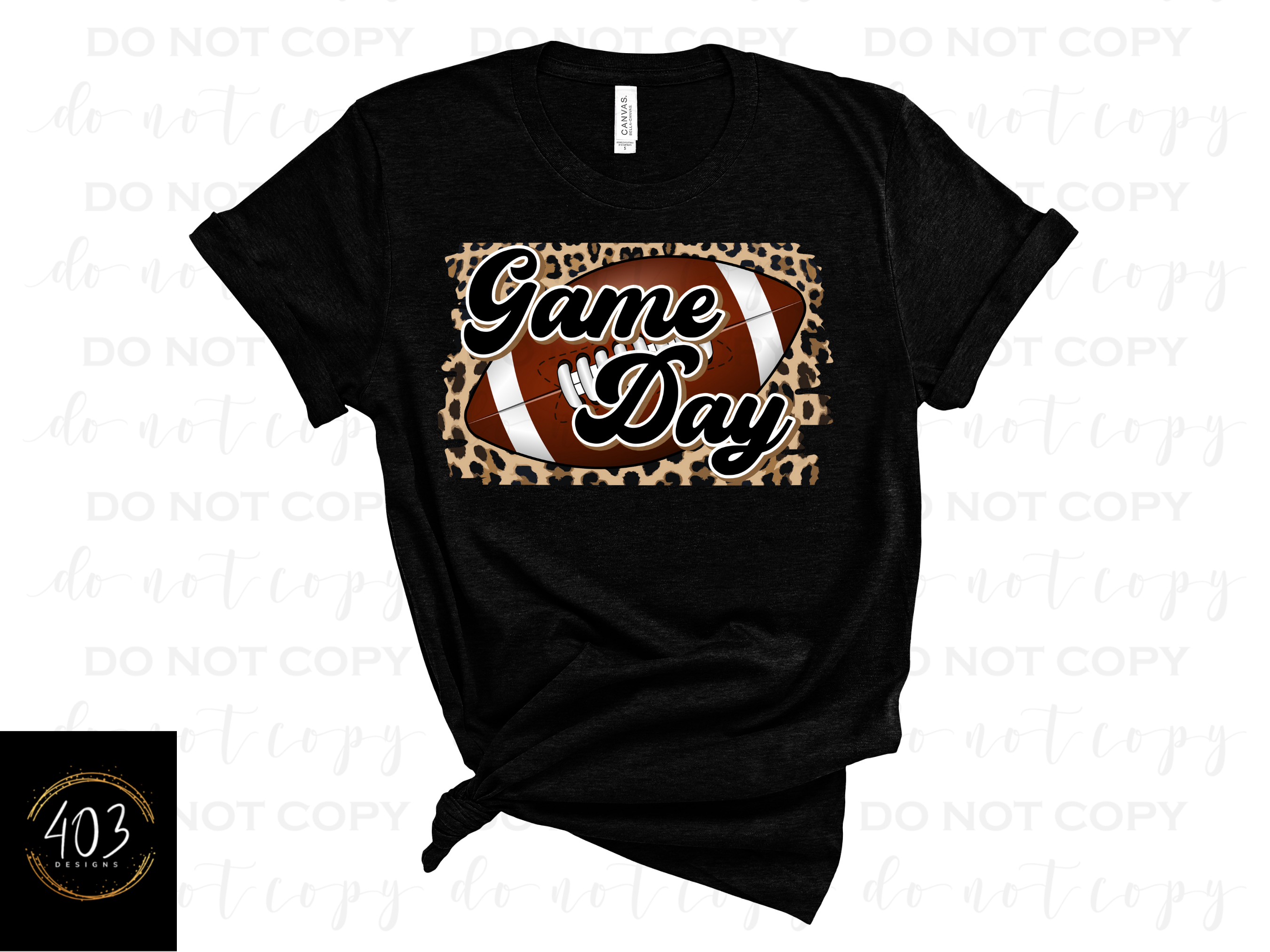 Game Day Leopard Football DTF Transfer – 403Designs