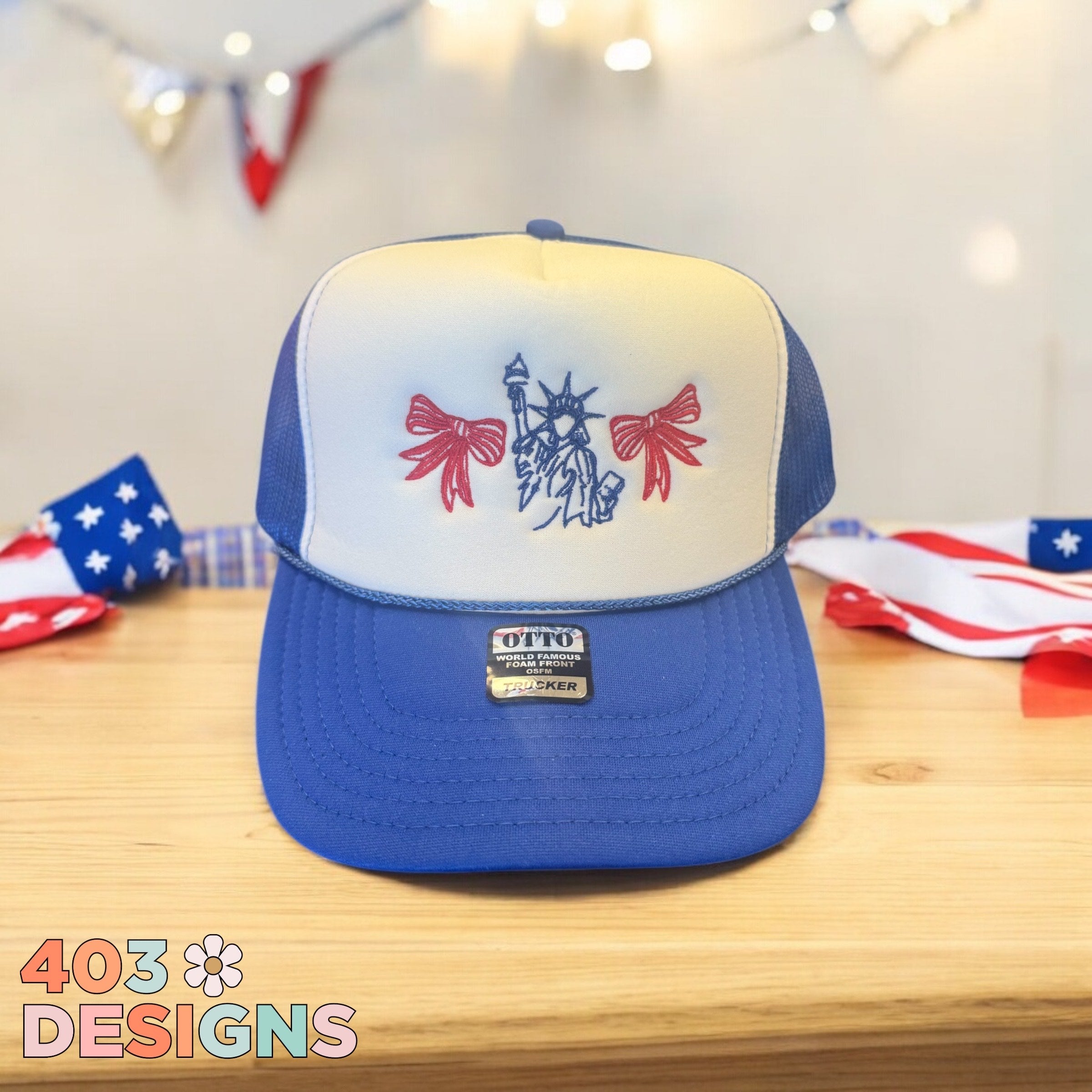 Liberty Bows- Embroidered Trucker Hat – 403Designs