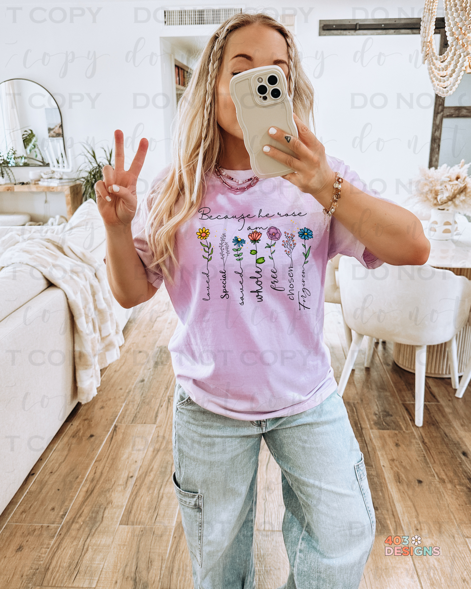 Because He Rose DTF Transfer – 403Designs