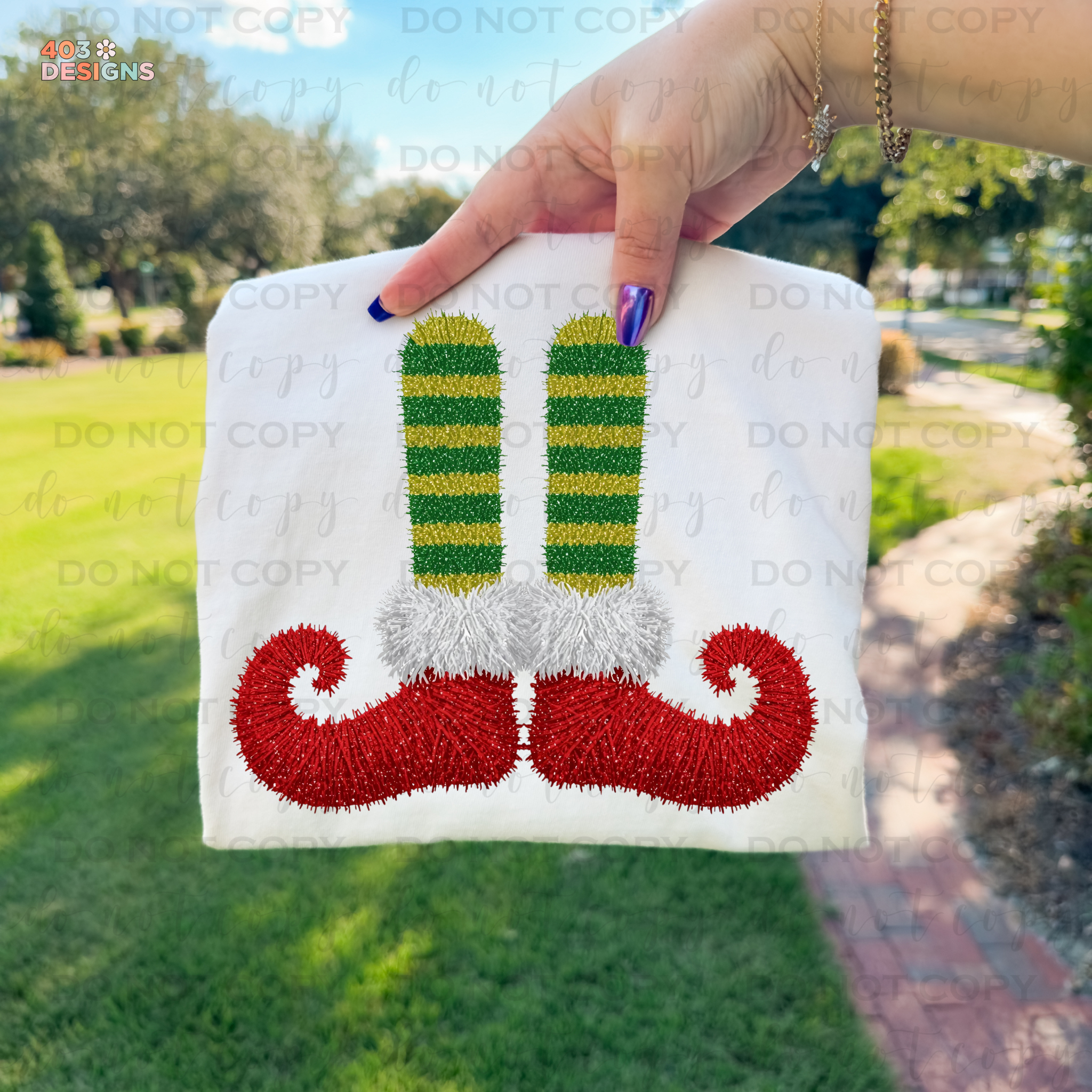 Elf Feet Faux Yarn DTF Transfer – 403Designs