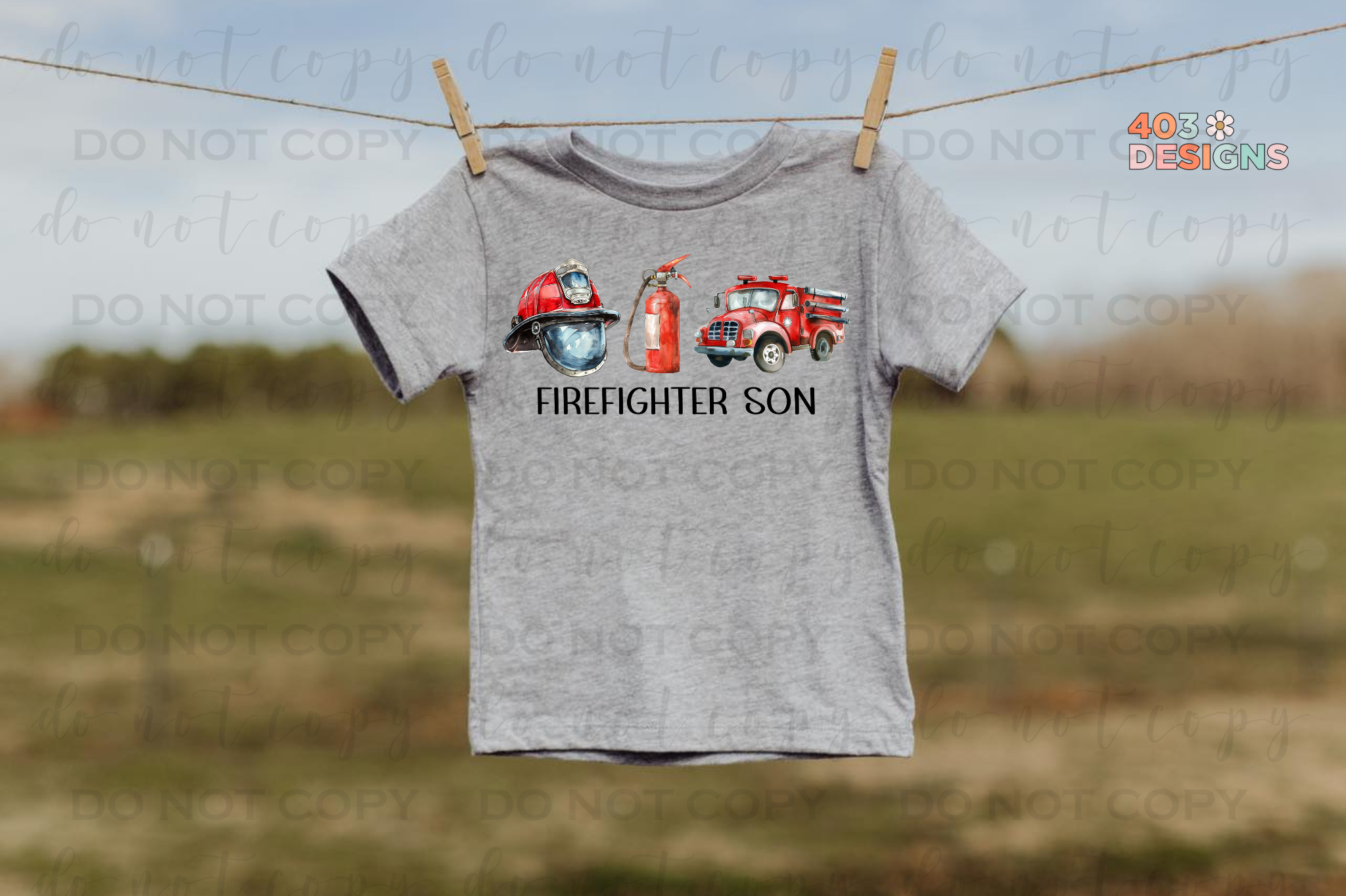 Firefighter Son DTF Transfer – 403Designs