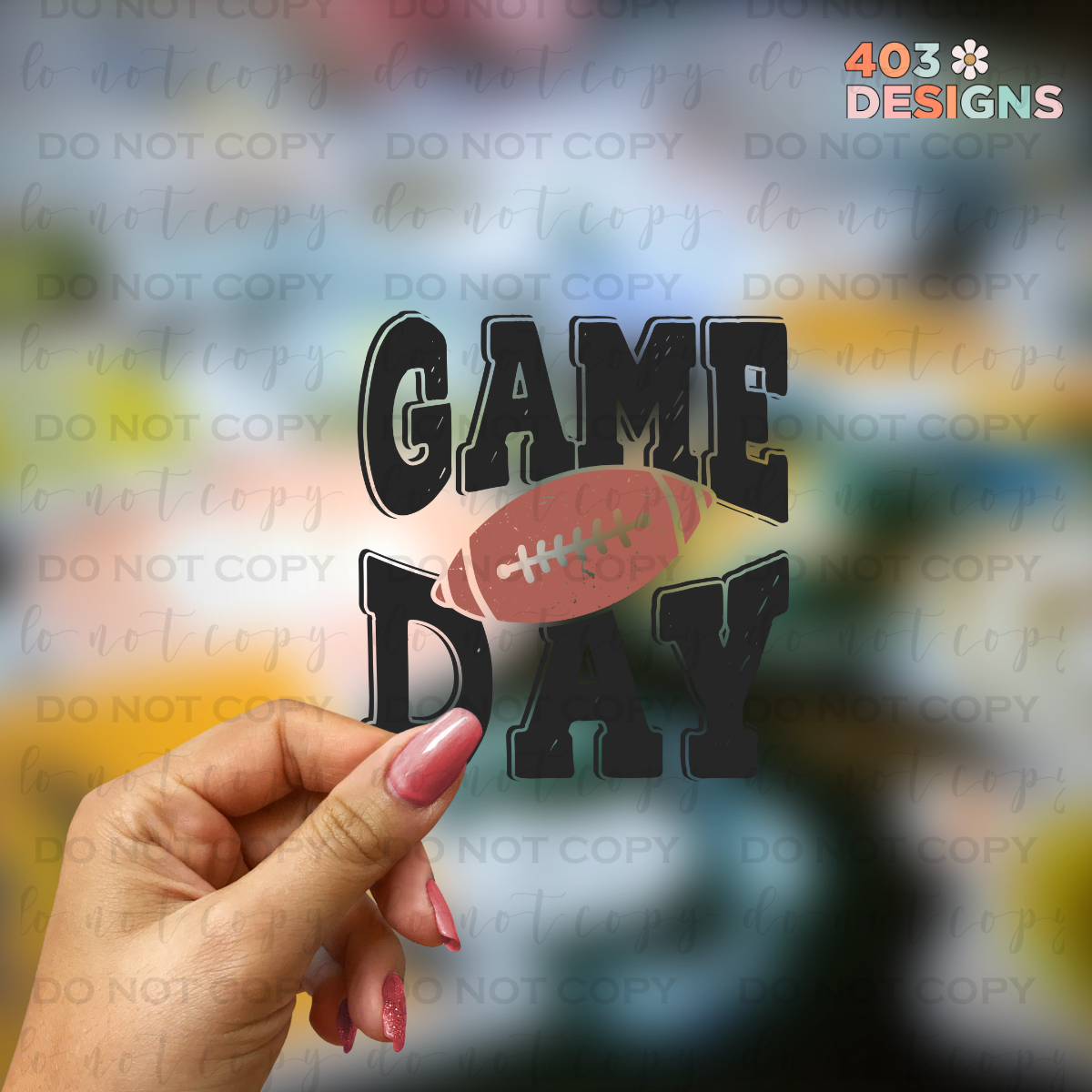Game Day Football UV Sticker – 403Designs