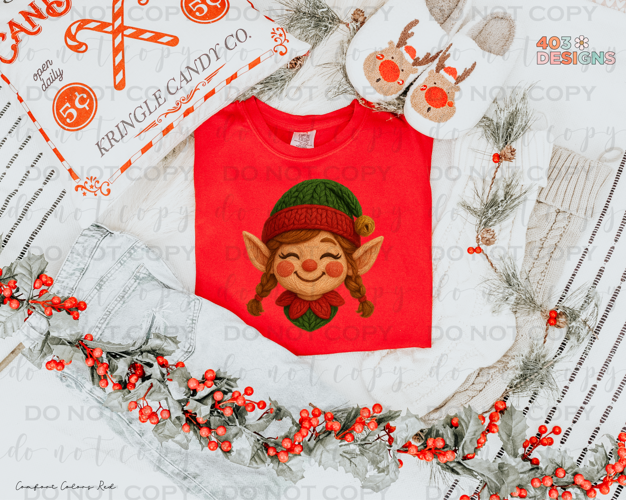 Girl Elf Faux Yarn DTF Transfer – 403Designs