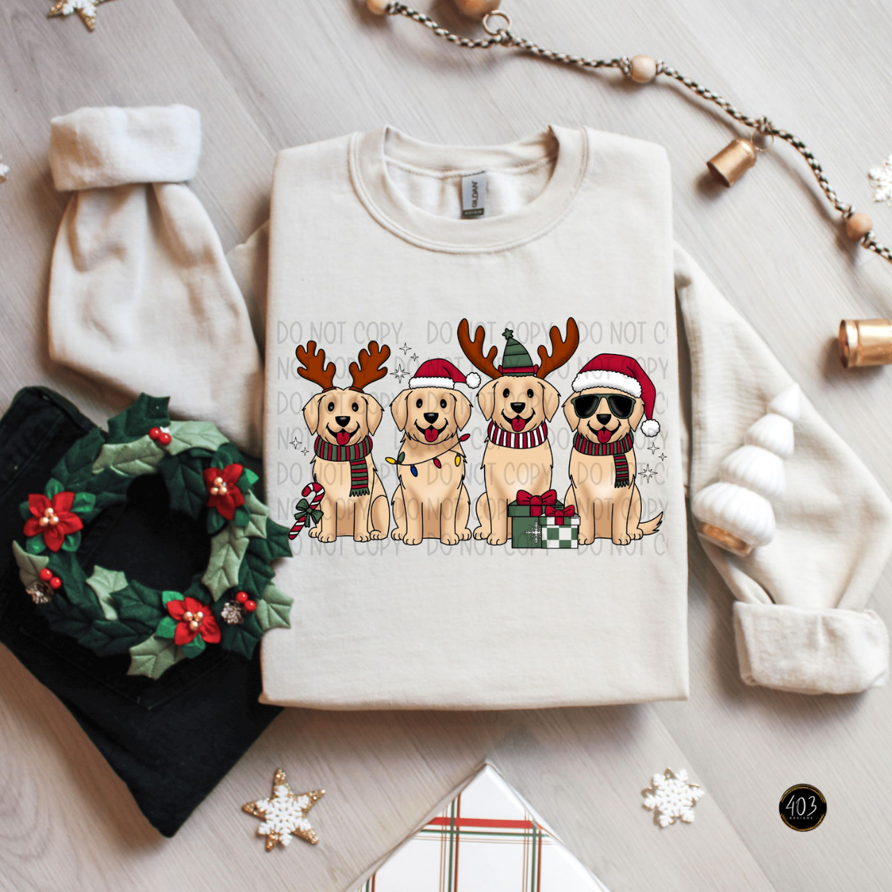 Woofer Christmas Dogs DTF Transfer – 403Designs