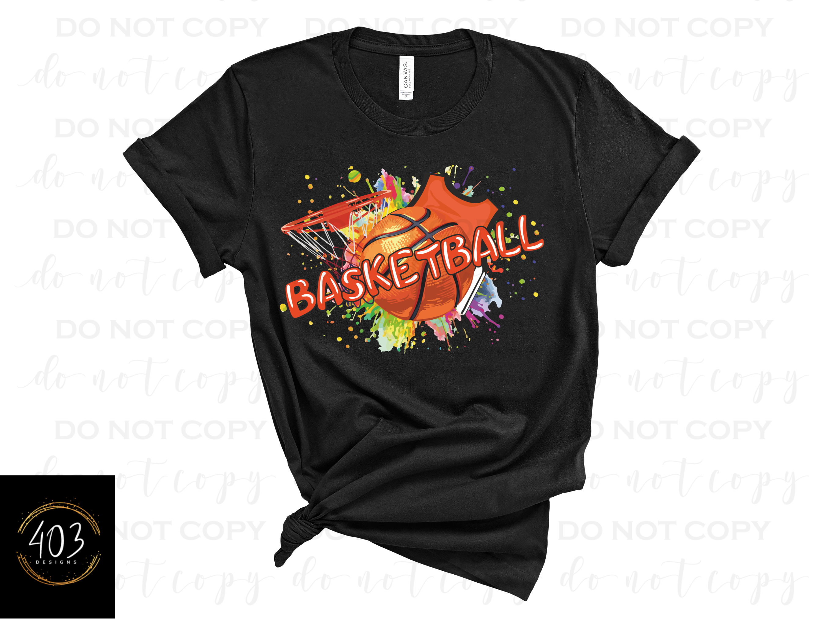 Basketball Color Splash DTF Transfer – 403Designs